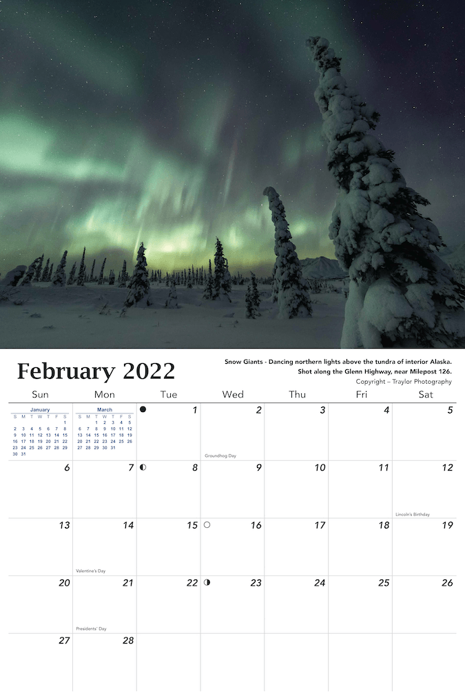 2022 Alaska Calendar | Scenic 9x12 Wall Hanging Alaska Calendar - The ...