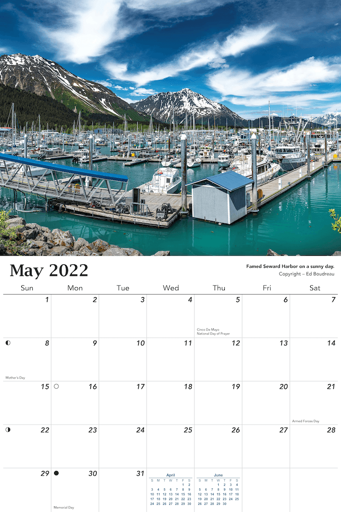 2022 Alaska Calendar | Scenic 9x12 Wall Hanging Alaska Calendar - The ...